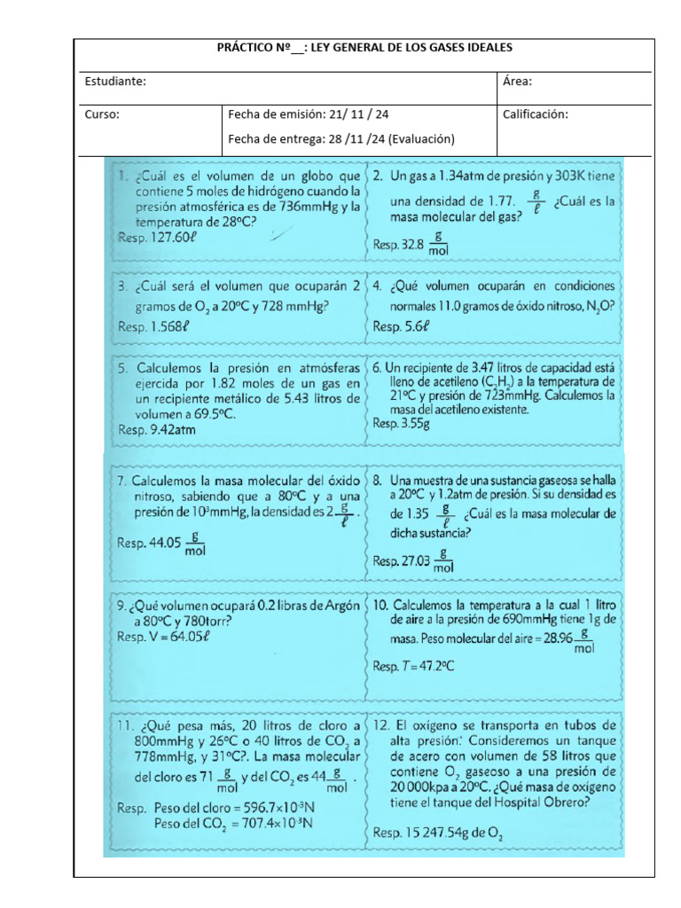 Ley de Gases Ideales: Guía Práctica | PDF