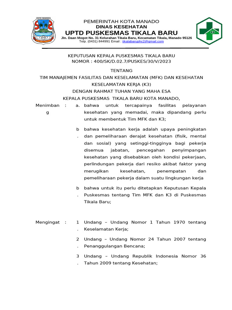 1.4.1.1 SK Tim MFK Dan k3 | PDF