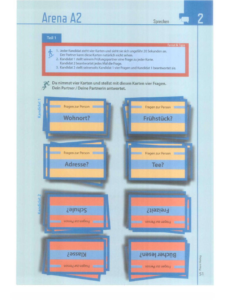Arena A2 Test 2 - Sprechen | PDF