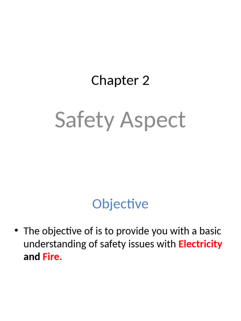 Chapter 2- Electrical and Fire Safety (2) | PDF | Fires | Electrical Wiring