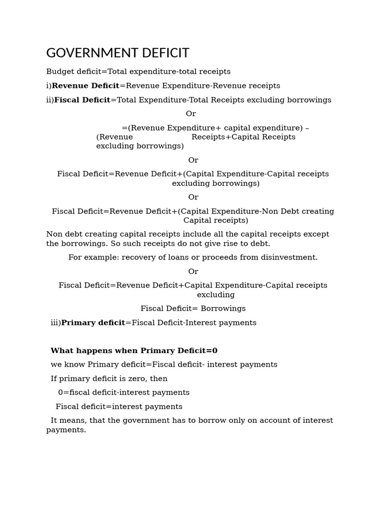 Government Deficit | PDF