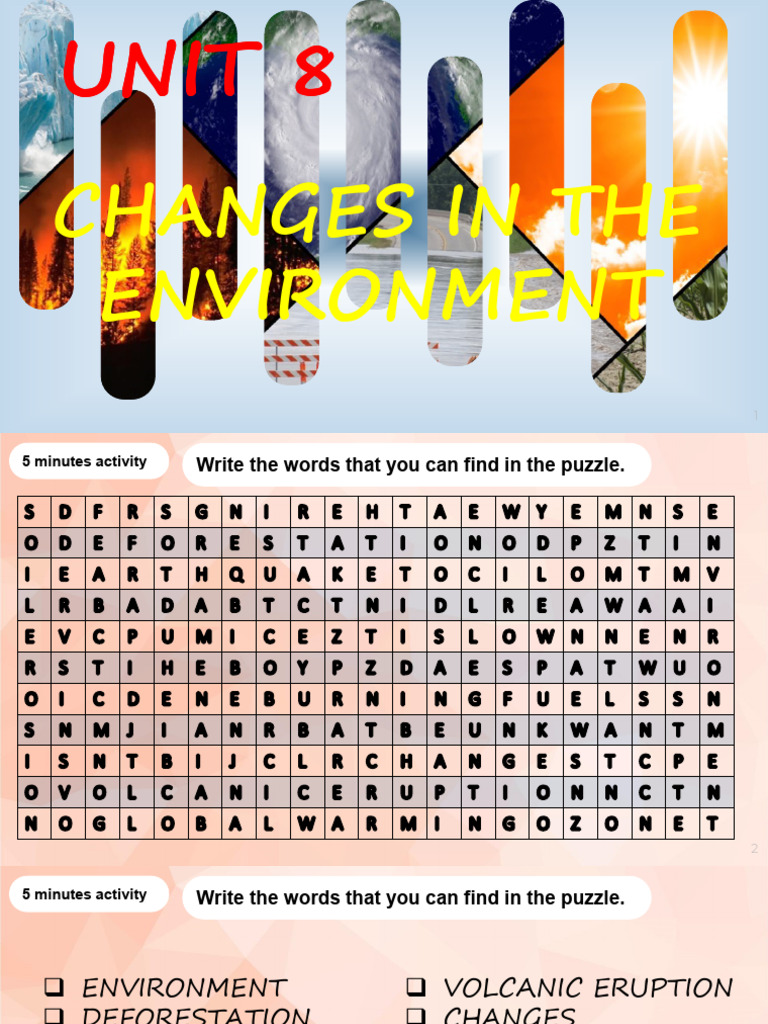 Unit 8 Changes in The Environment | PDF | Volcano | Lava