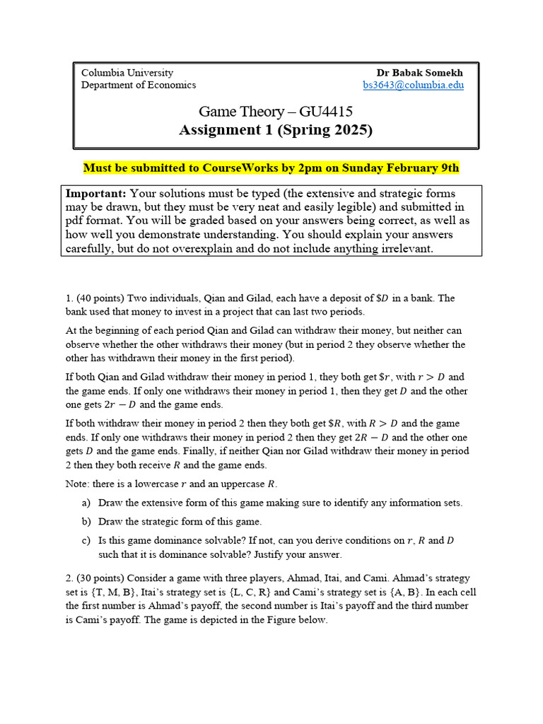 Assignment 1 (Spring 2025) | PDF