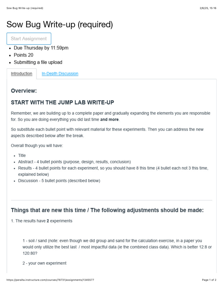 Sow Bug Write-up (required) | PDF | Hypothesis | Experiment