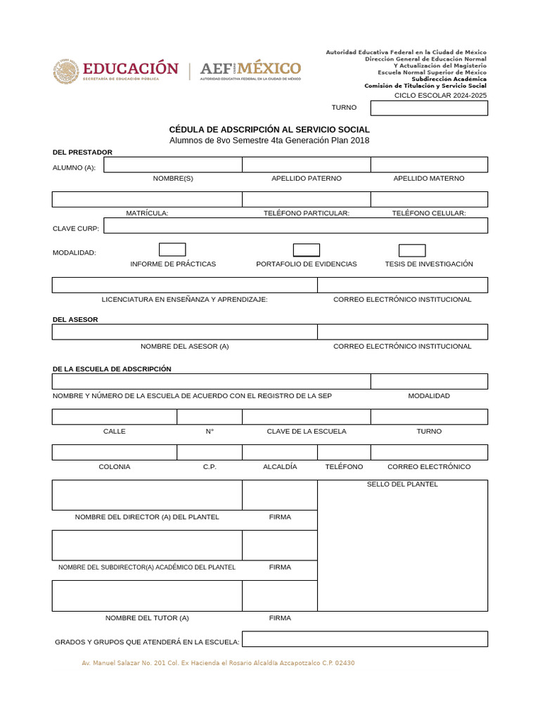 Cédula de Adscripción 2024 | PDF | Aprendizaje