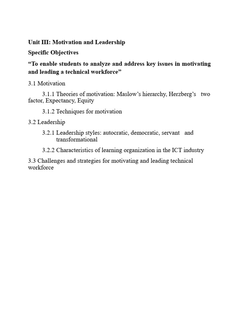 Unit 3 Motivation Leadership Lecture | PDF | Motivational | Motivation