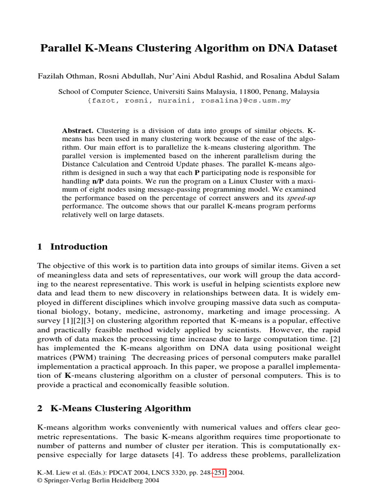 parallel_kmeans_DNA | PDF | Computer Cluster | Cluster Analysis