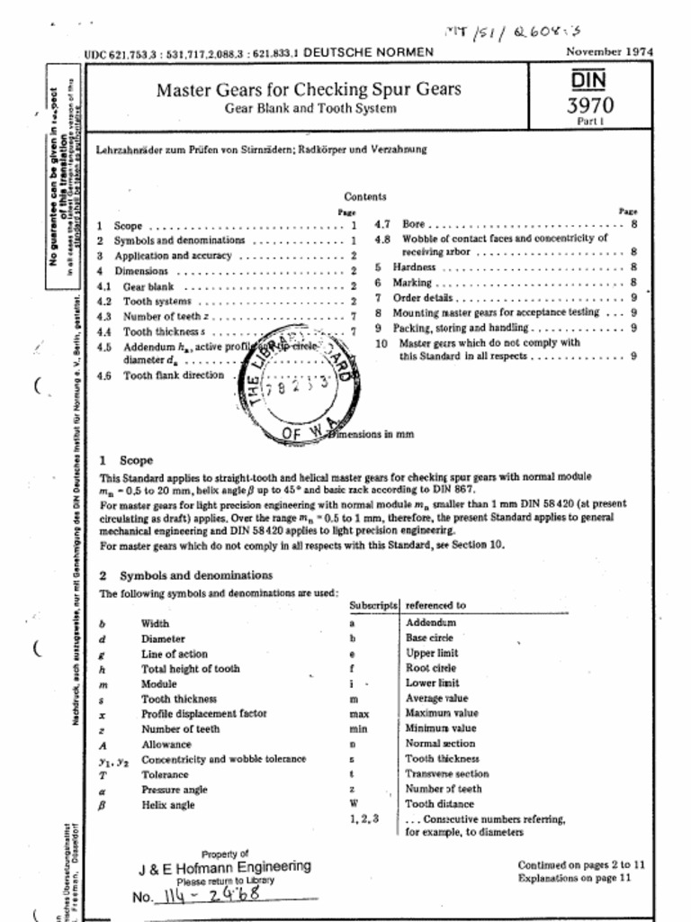 DIN-3970-Master Gears | PDF