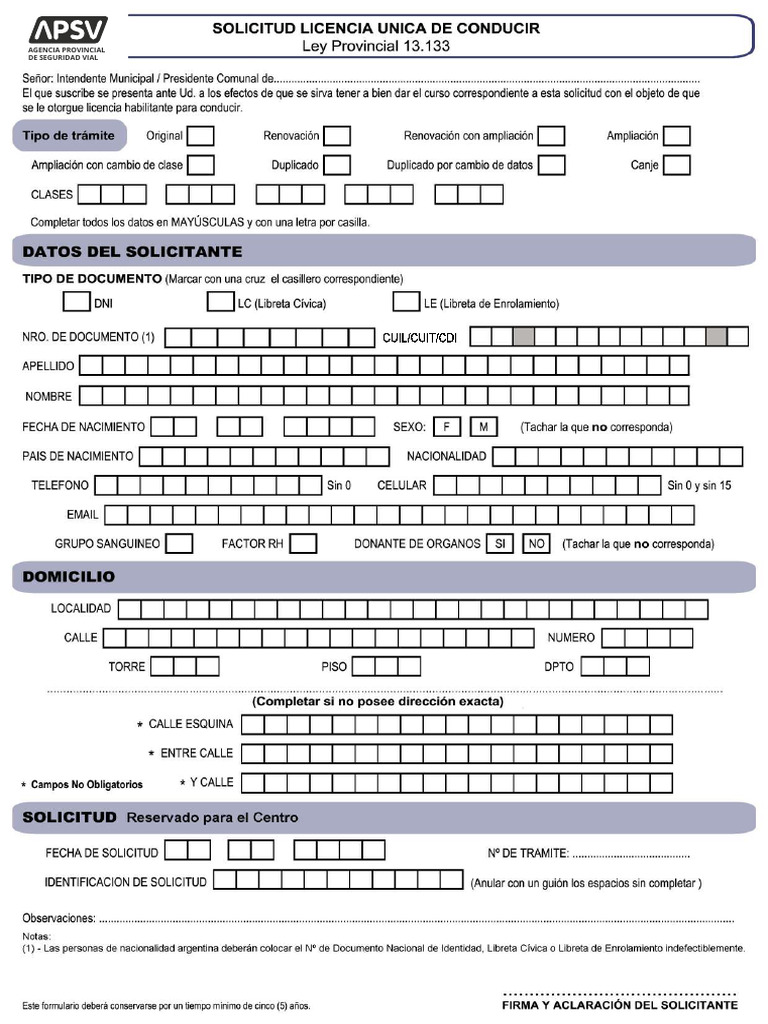 Solicitud de Licencia de Conducir 2 | PDF
