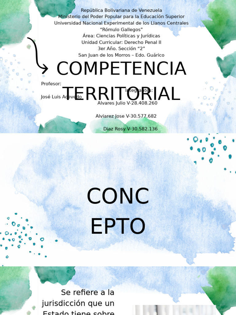 Competencia Territorial y Derecho Internacional | PDF | Mar | Venezuela