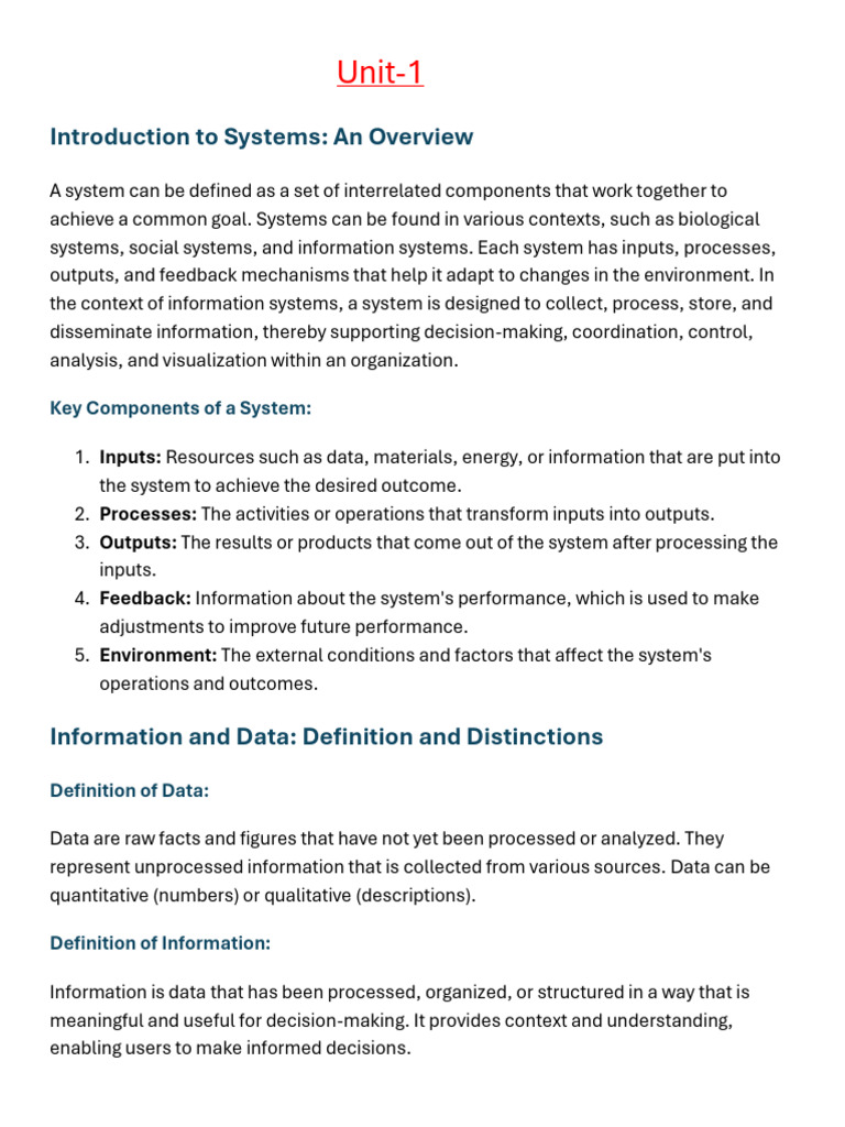 Information System Notes | PDF | Internet Access | Computer Network