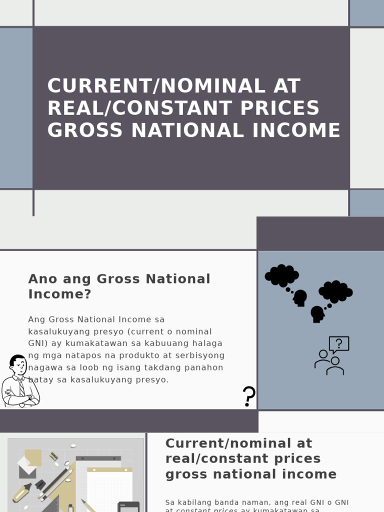 Current Nominal at Real Constant Prices National Income | PDF