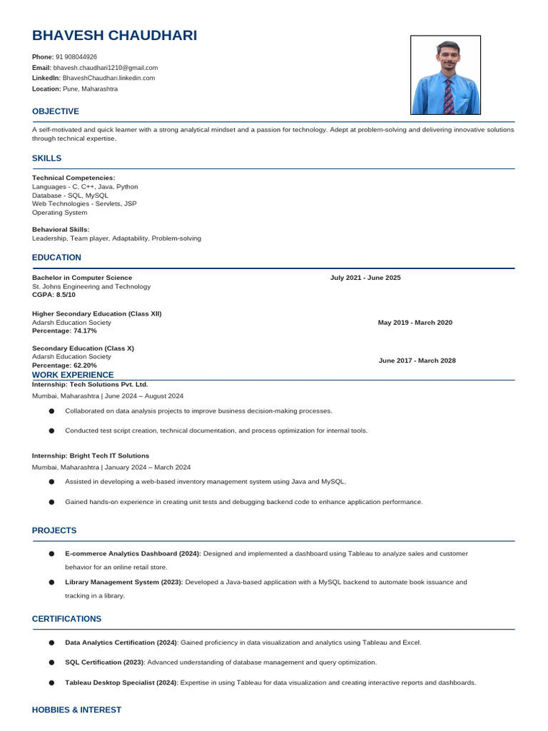 Dilotte Resume Template | PDF | Java (Programming Language) | My Sql