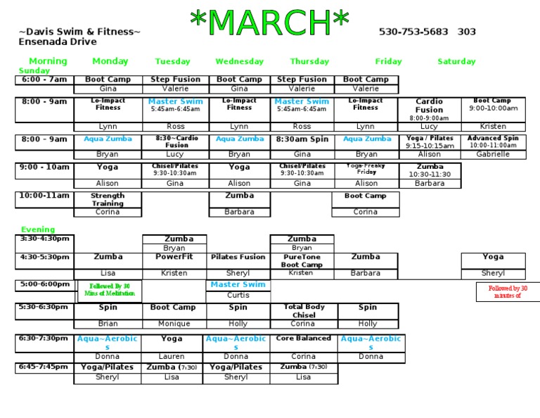 March Schedule | PDF