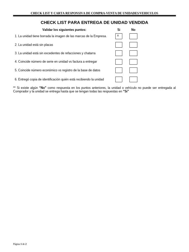 Check List Entrega de Activo SITIO | PDF | Factura