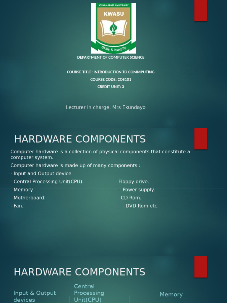 Cos 101 Presentation (Groupb) (1) | PDF | Microsoft Excel | Microsoft Word