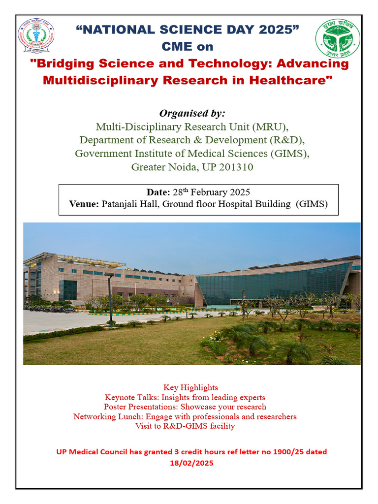 National Science Day CME 2025 Details | PDF | Health Care | Medicine