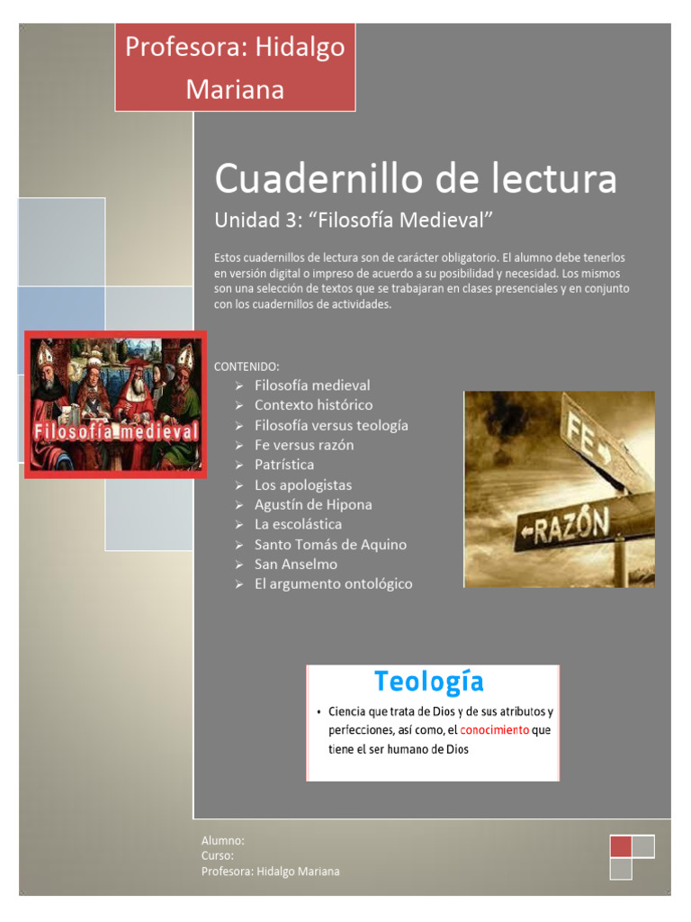 Cuadernillo de Filosofía Medieval | PDF | Filosofia Medieval | Edades ...