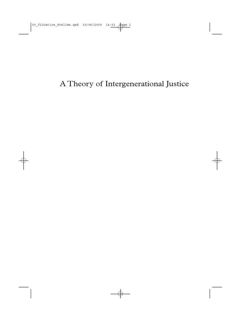 2009-A Theory of Intergenerational Justice | PDF | Justice | Crime & Violence