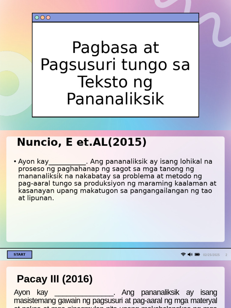 Pagbasa at Pagsusuri Tungo Sa Teksto Ng Pananaliksik Reviewer | PDF
