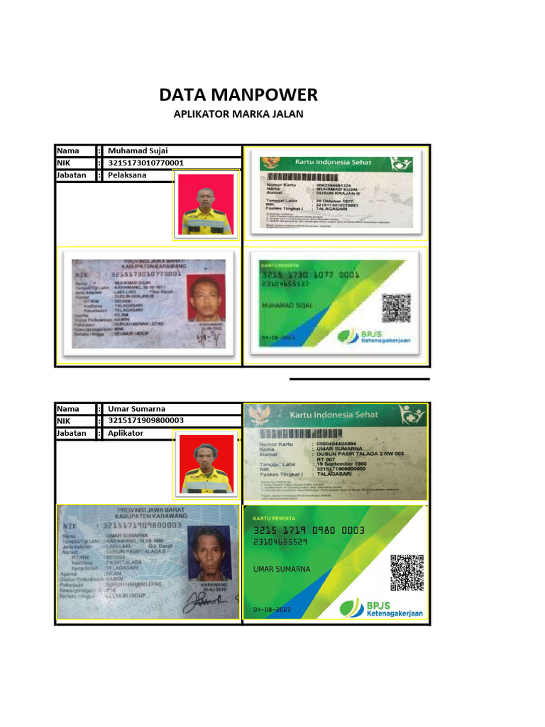 Data Manpower Aplikator Tim Jay | PDF