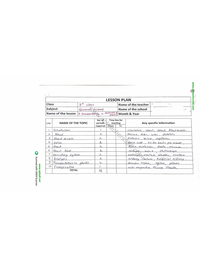 Transportation in Animals and Plants | PDF