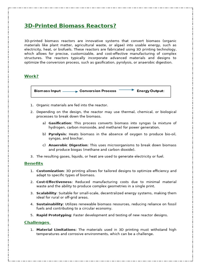 Biomass 3D printing | PDF | Biofuel | Gasification