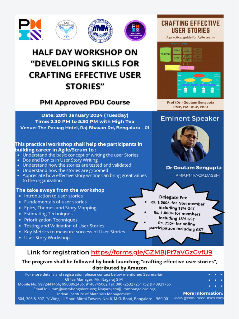 Half Day Executive Workshop On Developing Skills For Crafting Effective User Stories PMI ...