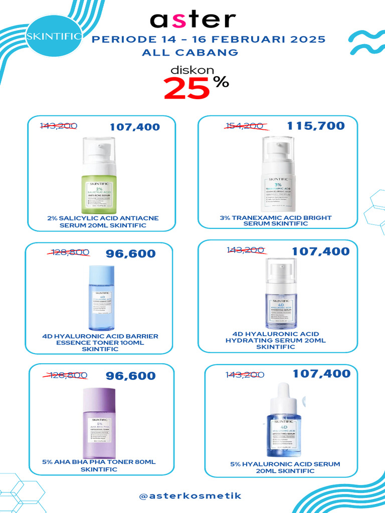 LIST PROMO SKINTIFIC ALL DISC 25% 14-16 FEBRUARI 2025 | PDF | Perawatan ...
