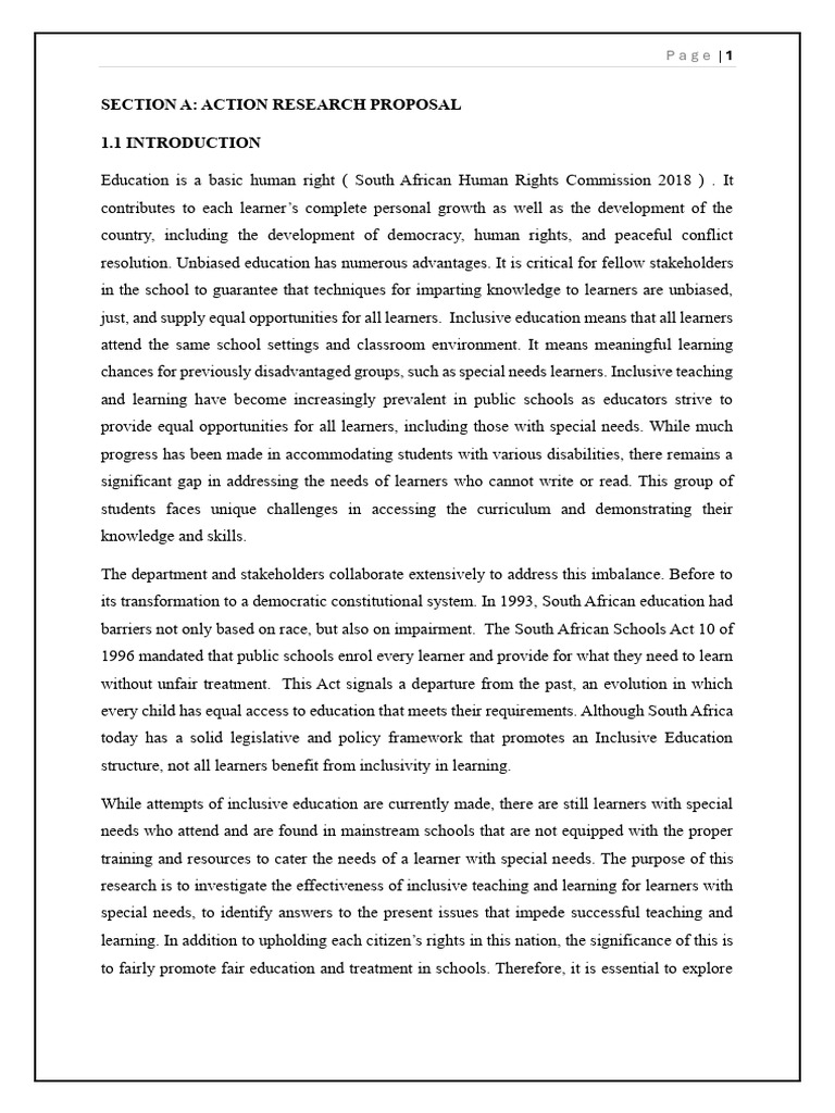 Ier41es Research Proposal Assignment 2024 Copy | PDF | Inclusion (Education) | Learning