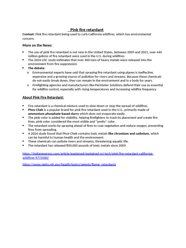 Pink Fire Retardant | PDF