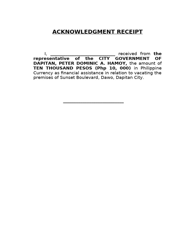 Acknowledgment Receipt | PDF