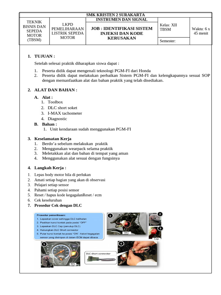 Job Sheet XI Pengenalan Pgm-Fi | PDF