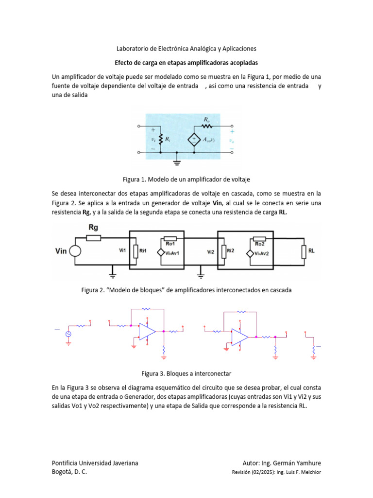 Lab1 EAyA - Etapas Acopladas OPAs revLF 2025 | PDF | Red eléctrica | Amplificador operacional