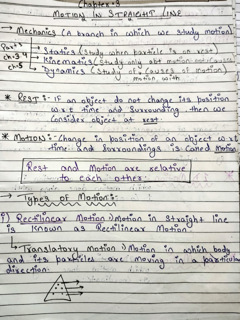 Chapter 3 Motion Physics Notes | PDF | Acceleration | Velocity