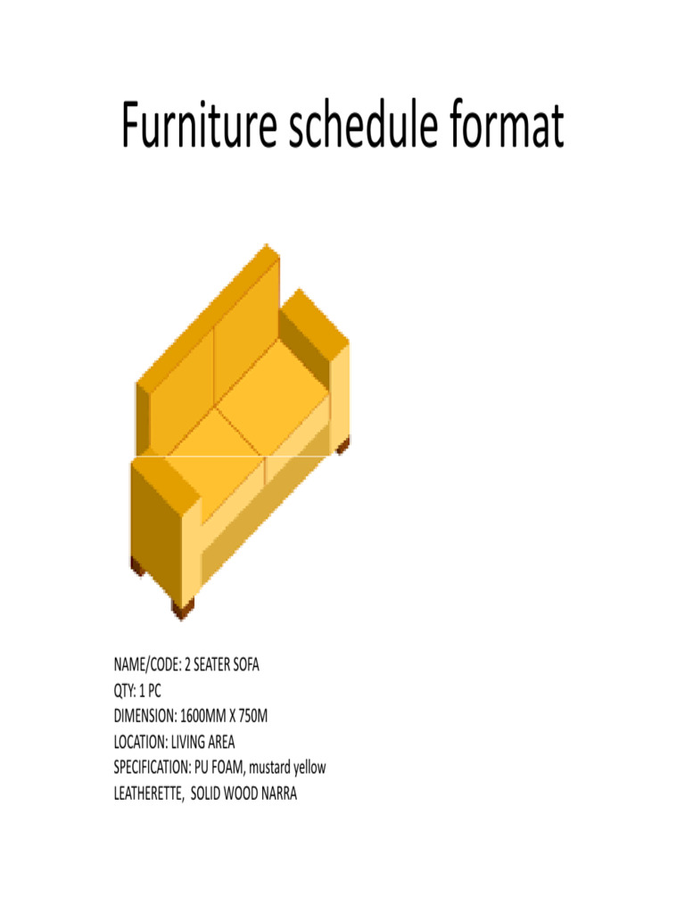 Furniture Schedule Format | PDF