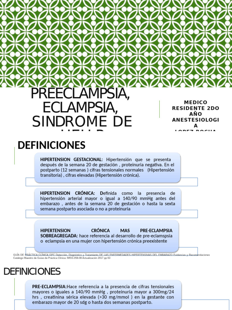 Preeclampsia Eclampsia Hellp Dani | PDF | Hipertensión | Especialidades ...