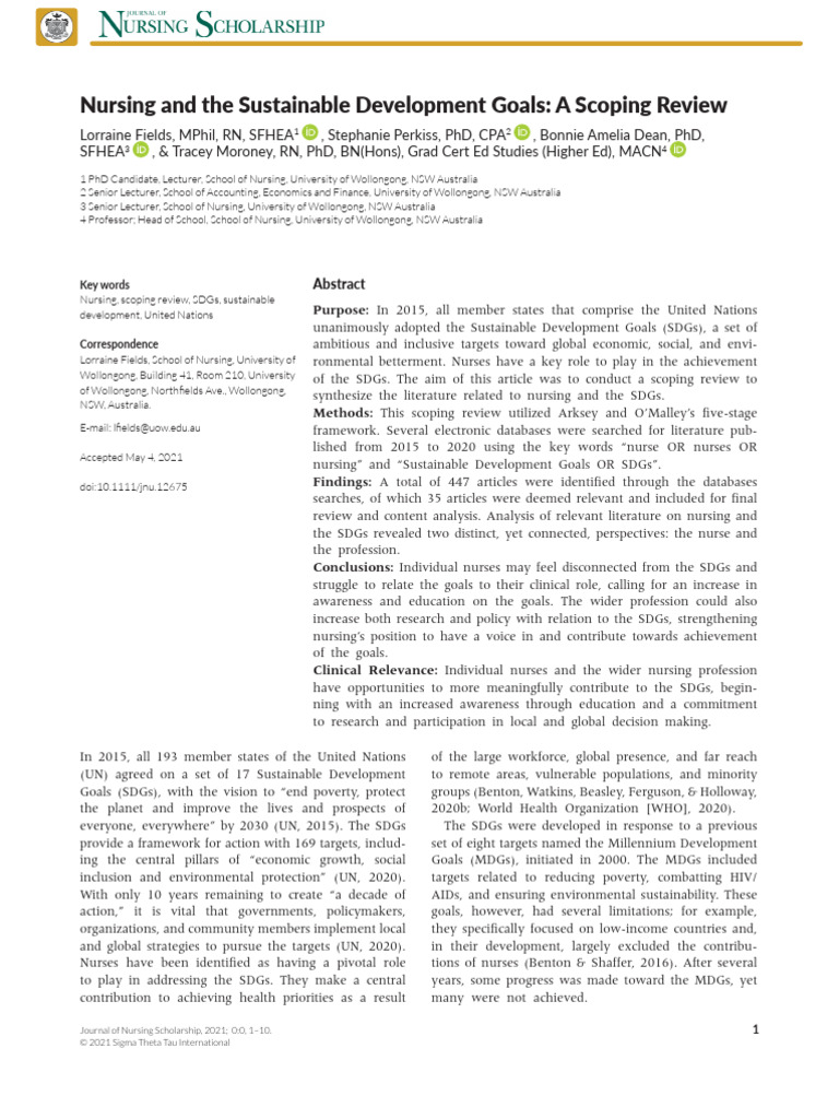 Nursing's Role in Sustainable Development | PDF | Millennium ...