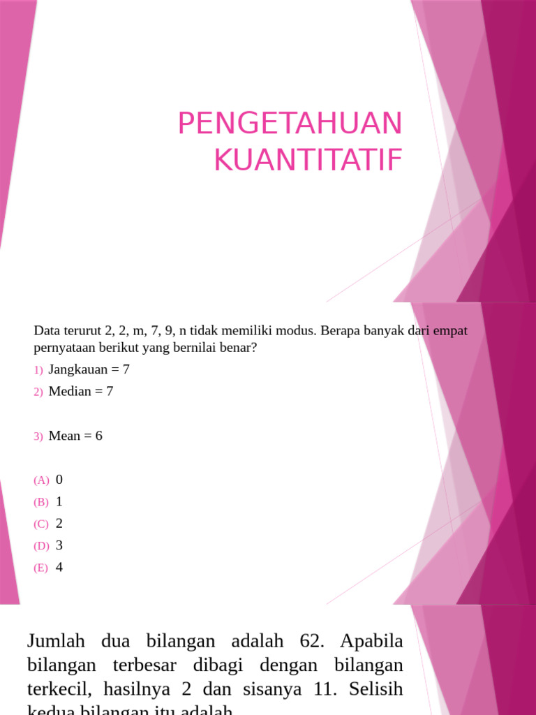Latihan Soal Pengetahuan Kuantitatif | PDF