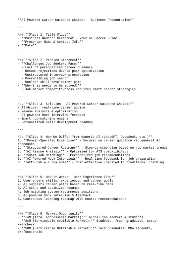 AI-Powered Career Guidance Chatbot | PDF | Artificial Intelligence | Intelligence (AI) & Semantics