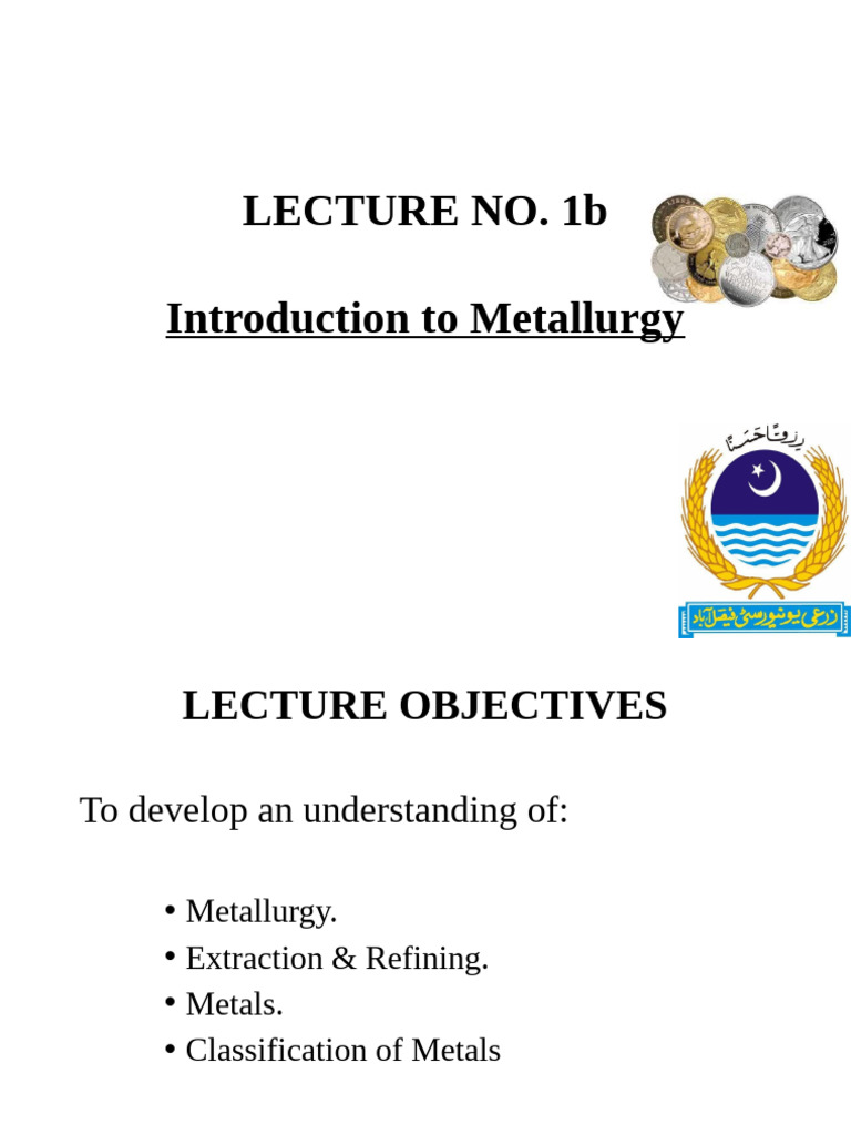 2. Lecture 1b Intro to Metallurgy | PDF | Metals | Iron