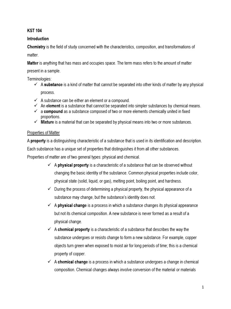 KST 104 Module_2025 | PDF | Periodic Table | Electron Configuration