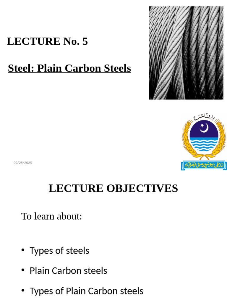 Lecture 5 Steel, Plain Carbon Steels | PDF | Steel | Alloy