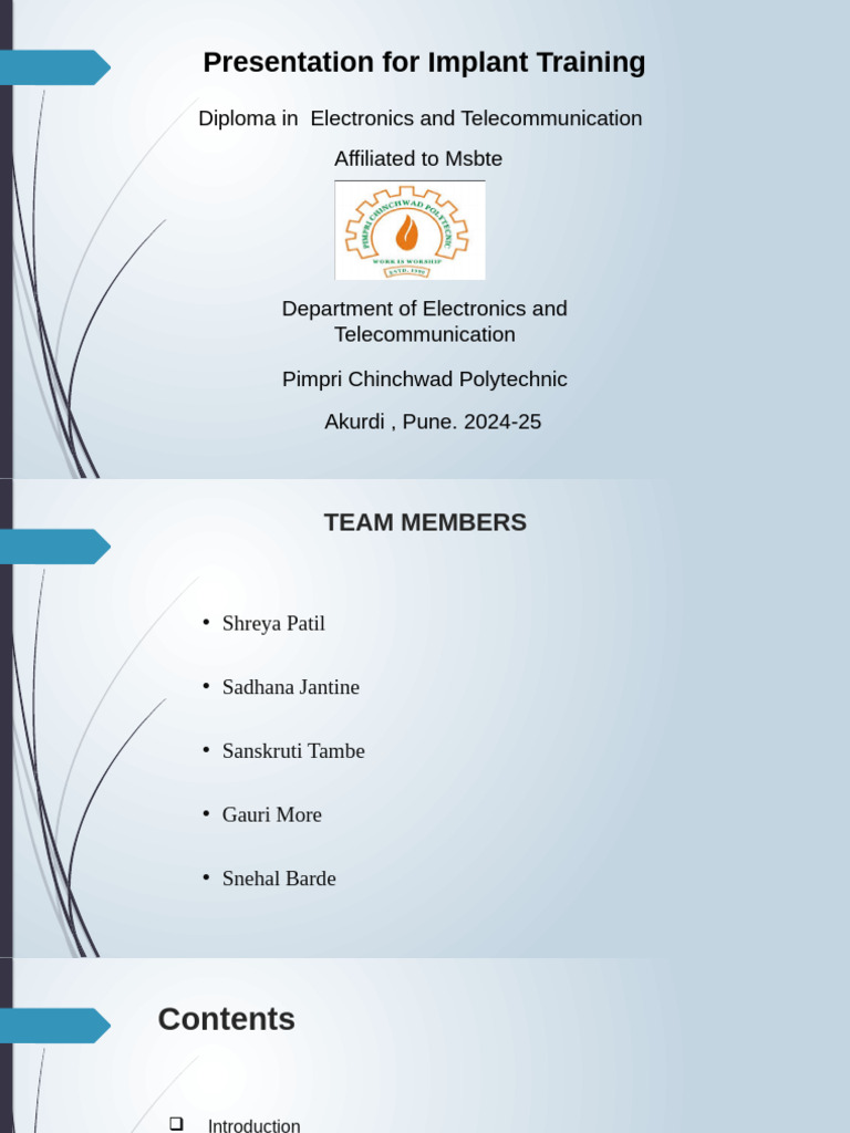 Industrial Training PPT | PDF | Security Alarm | Electronics