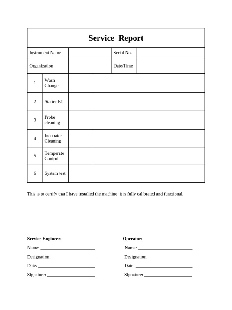 Service Report | PDF