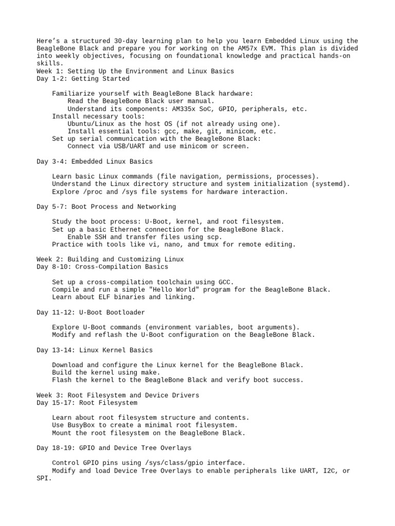 Here's A Structured 30-Day Learning | PDF | Device Driver | Computing