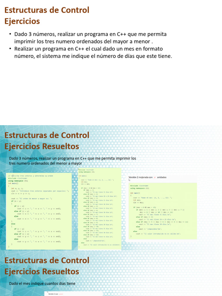 10.- Estructuras de Control Continuidad | PDF | Flujo de control ...