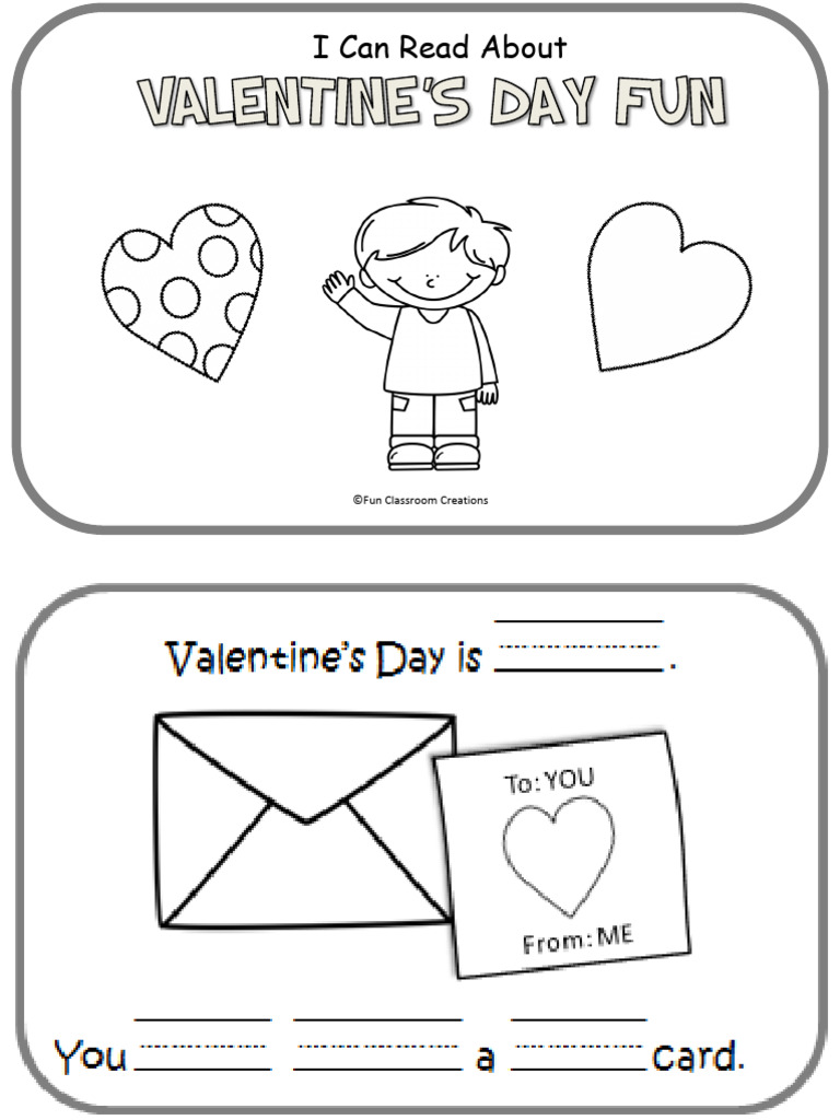 Valentine's Day - Small Book To Color and Complete | PDF
