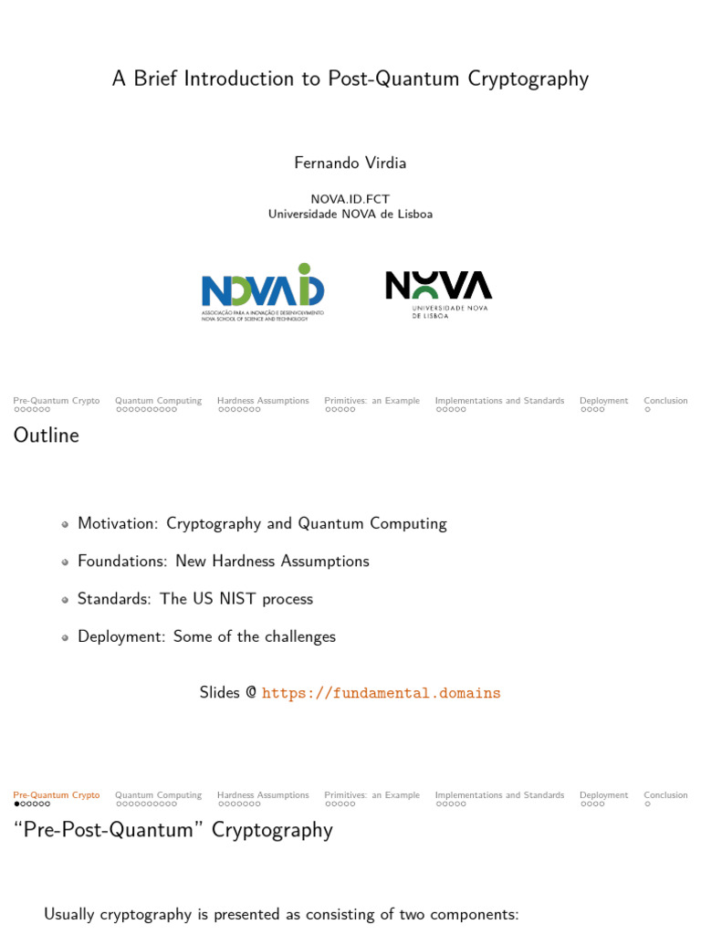 Pqc_Good_Presentation | PDF | Cryptography | Applied Mathematics