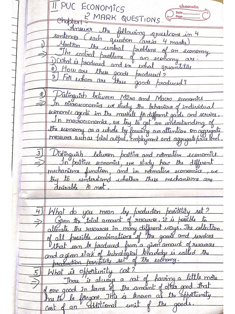 Economics 2 Marks | PDF